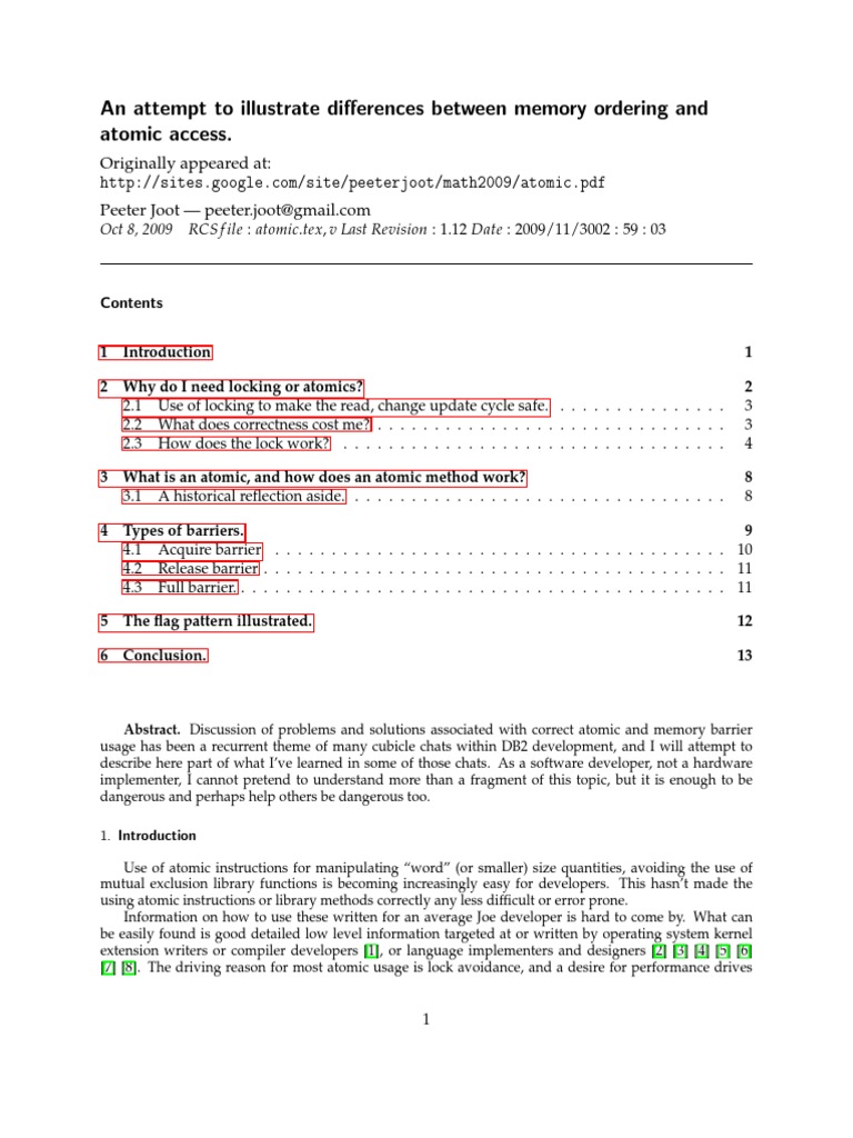 An Attempt To Illustrate Differences Between Memory Ordering and Atomic Access | PDF | Thread ...