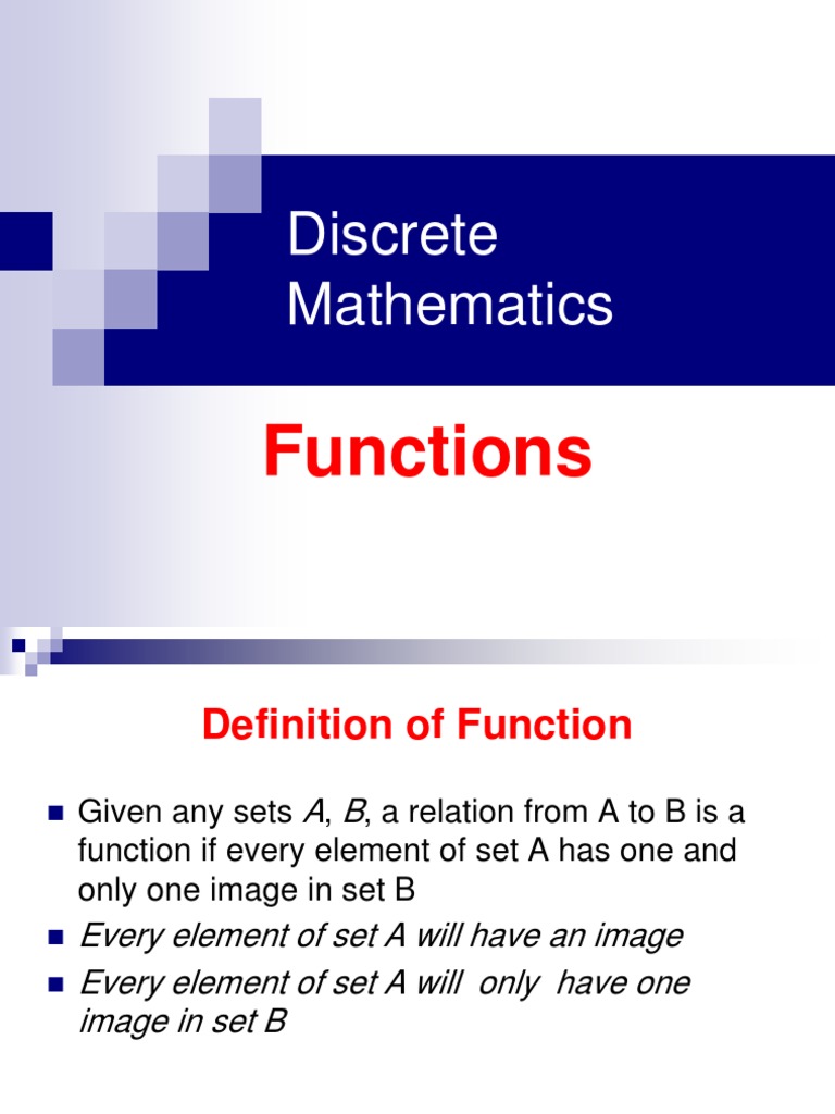 Discrete Mathematics: Functions | Download Free PDF | Function (Mathematics) | Functions And ...