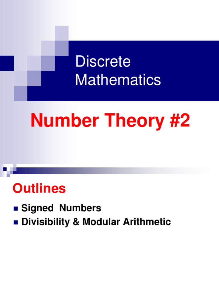 Discrete Mathematics: Number Theory #2 | PDF | Division (Mathematics ...