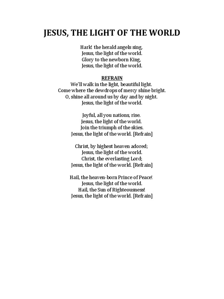 Jesus The Light of The World PDF | PDF
