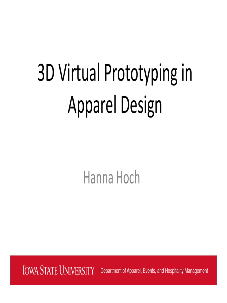 3D Virtual Prototyping in Apparel | PDF | Prototype | 3 D Computer Graphics
