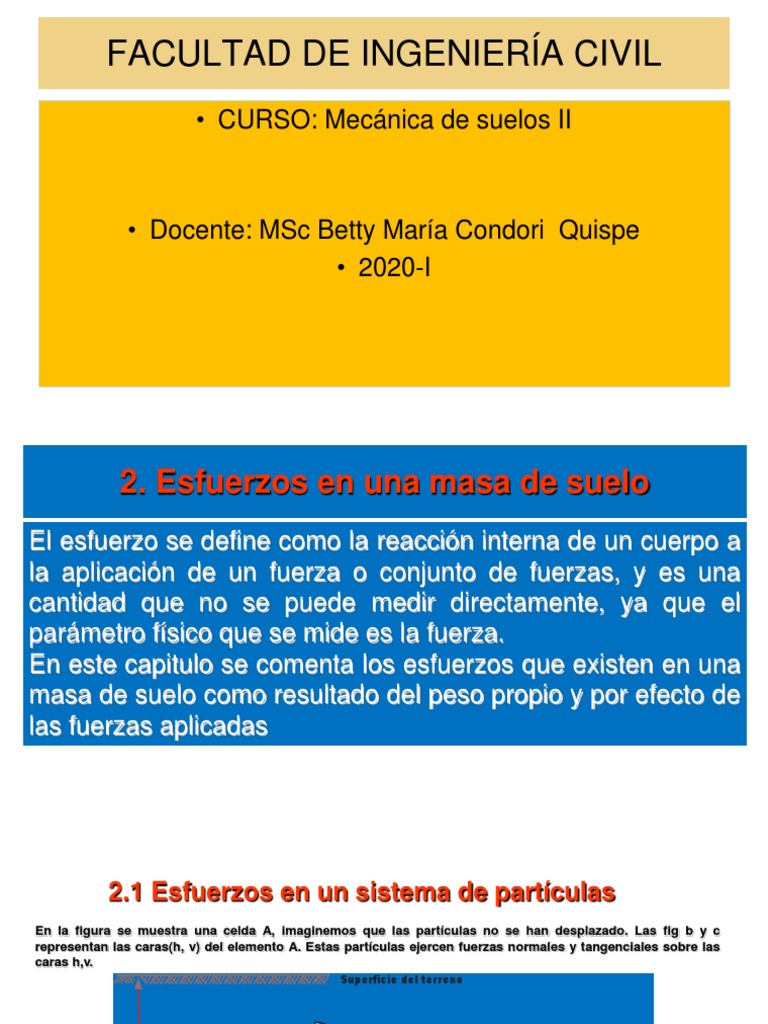 2.1 Esfuerzos en Una Masa de Suelo | PDF | Masa | Peso