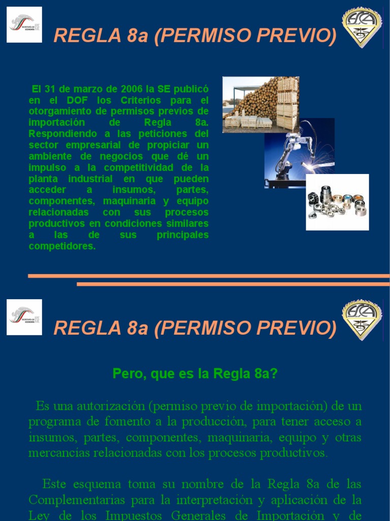 REGLA 8a | PDF | aduana | Industrias