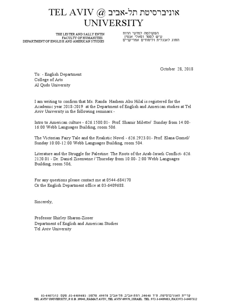 Letter of Schedual | PDF