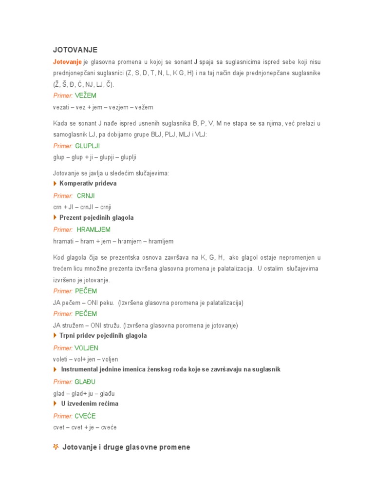 JOTOVANJE гласивне промене | PDF