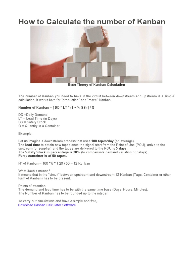 How To Calculate The Number of Kanban | PDF