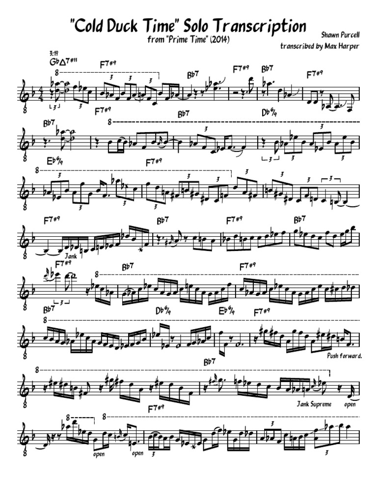 Cold Duck Time Solo Transcription | PDF