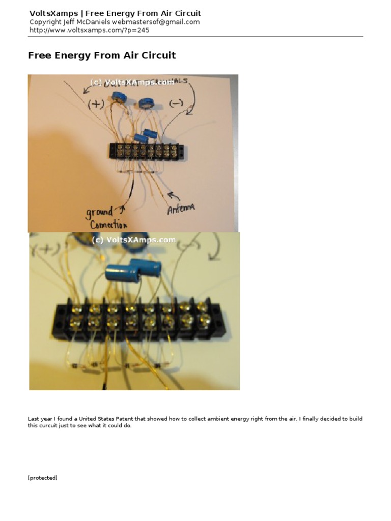 Free Energy From Air Circuit | PDF | Physical Quantities | Electrical ...