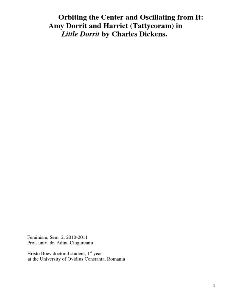 Little Dorrit by Charles Dickens.: Orbiting The Center and Oscillating ...