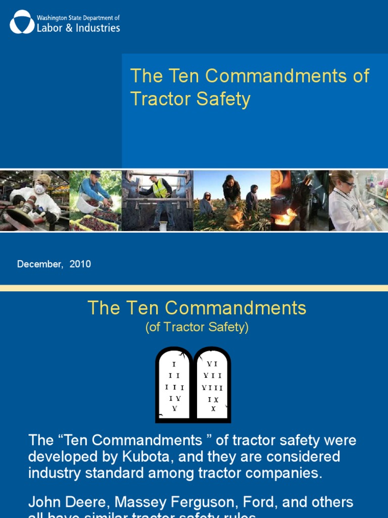 The Ten Commandments of Tractor Safety: December, 2010 | PDF | Tractor ...