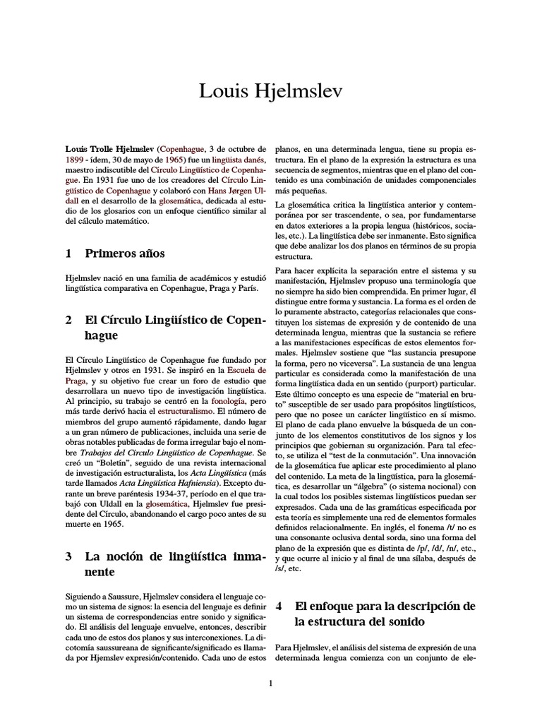 Louis Hjelmslev | PDF | Ciencia cognitiva | Lingüística