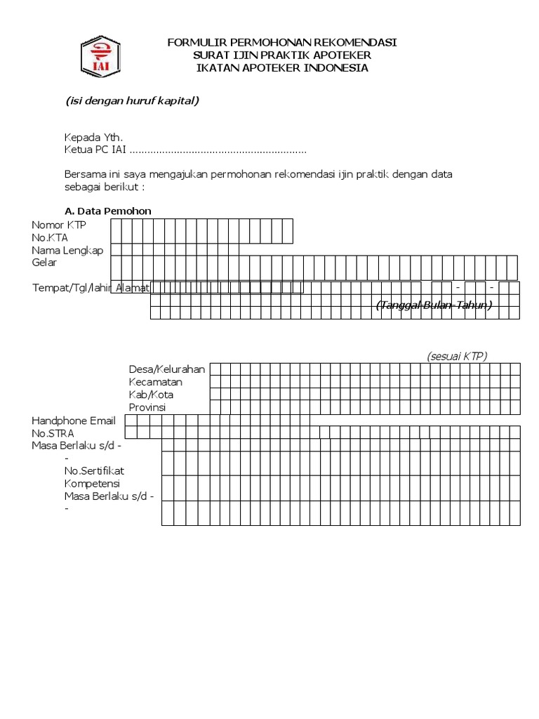 FORMULIR PERMOHONAN REKOMENDASI SIPA Melinda | PDF | Hukum