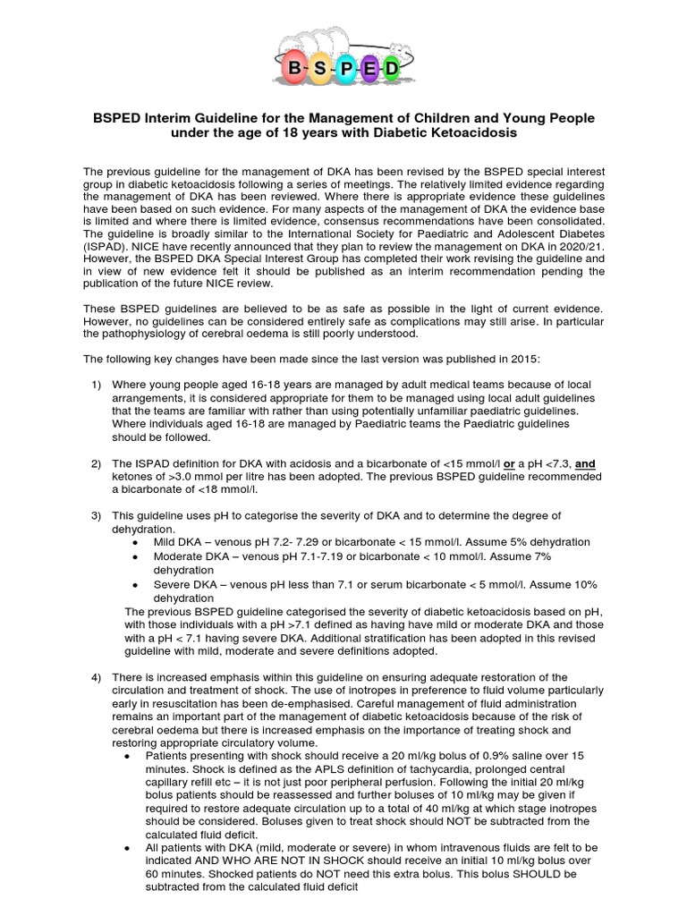 Bsped Dka Guidelines 2020 | PDF | Shock (Circulatory) | Intravenous Therapy