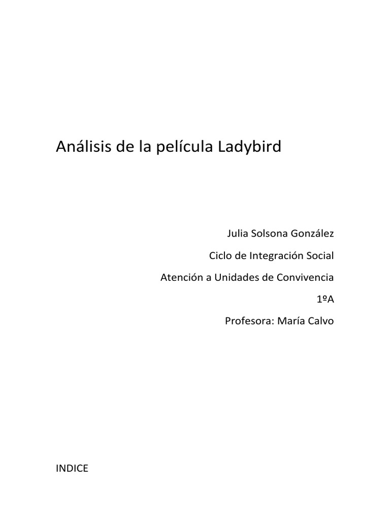 Analisis de La Pelicula Ladybird | PDF