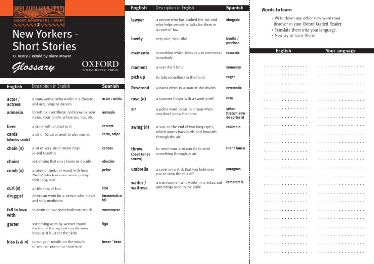 English-Spanish Vocabulary Guide | PDF | Foreign Language Studies
