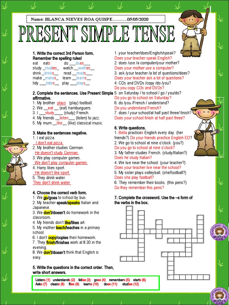 Present Simple | PDF | Language Mechanics | Syntax