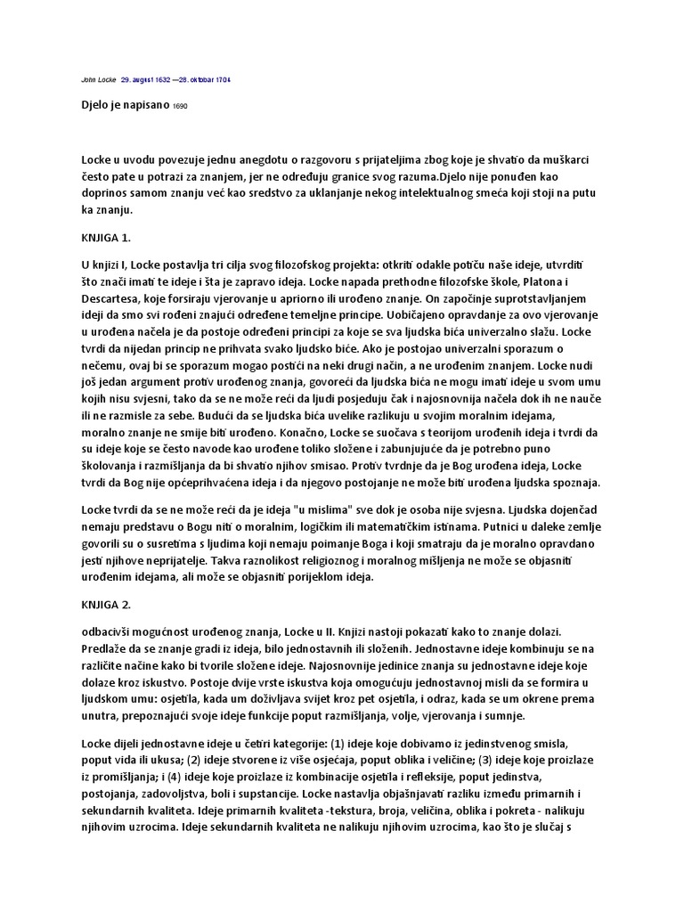 John Locke Ogledi Esej | PDF