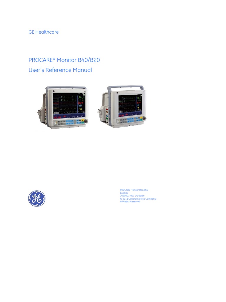 GE.B20 Service Manual PROCARE B40 B20 | PDF | Computers