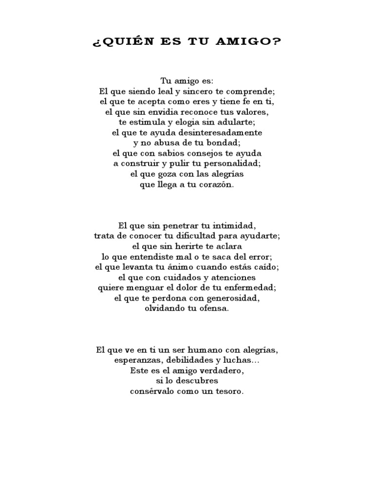 Quién Es Tu Amigo 1 | PDF