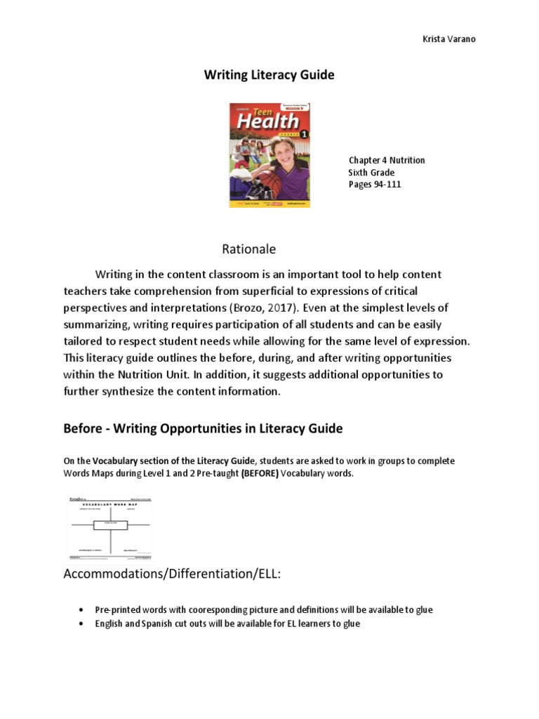 Writing Literacy Guide | PDF | Reading Comprehension | Literacy