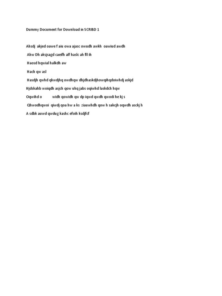 Dummy Document For Download in SCRIBD 1 | PDF