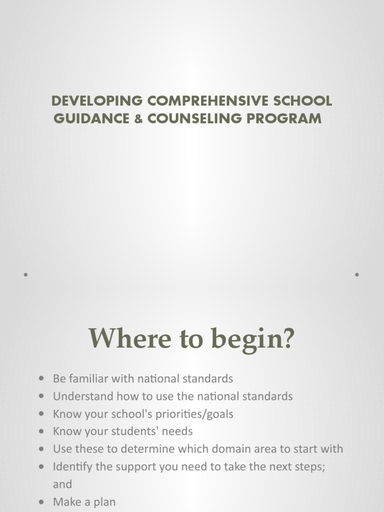 Developing Comprehensive School Guidance & Counseling Program | PDF ...