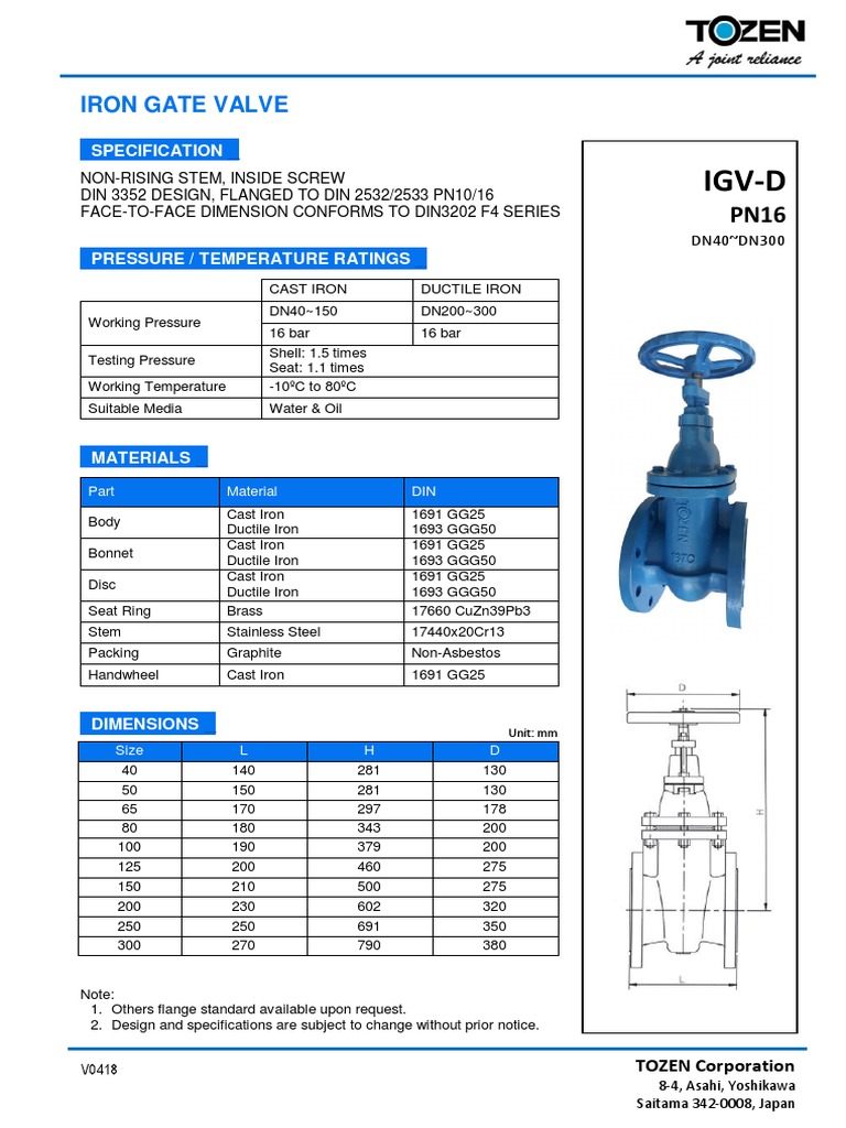 IGV-D (Group) (V0418) - Revised | PDF | Valve | Materials
