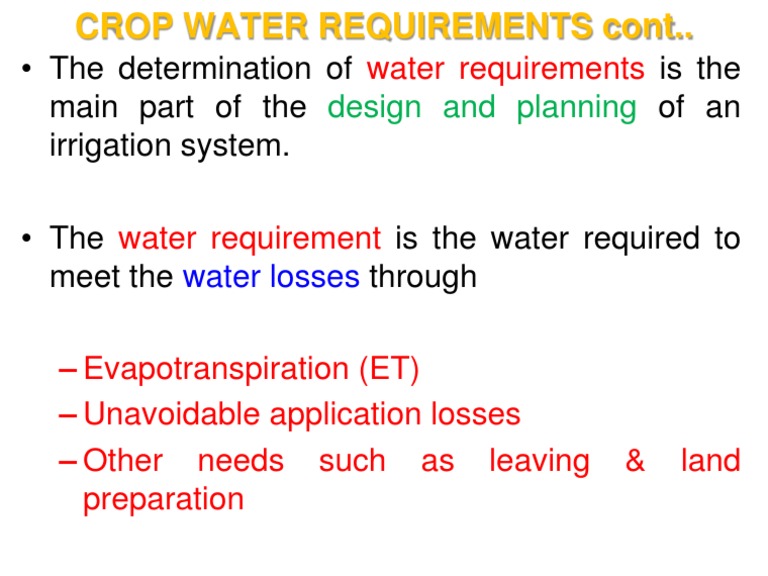 Water Requirements | PDF