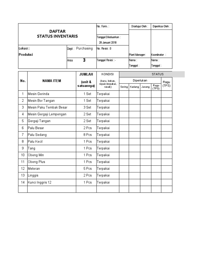 02 Daftar Inventaris | PDF