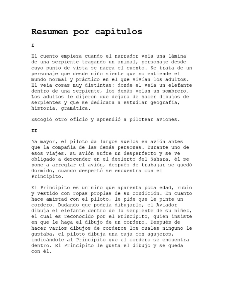 Resumen Por Capítulos | PDF | El Principito | Tierra