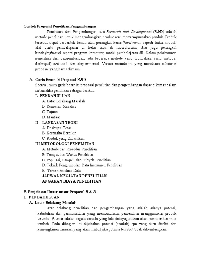 Contoh Proposal Penelitian Pengembangan | PDF