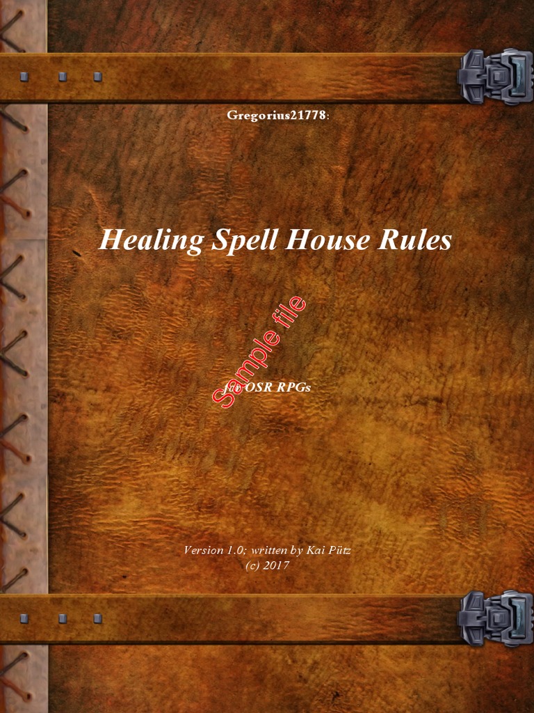 Healing Spell House Rules: Sample File | PDF
