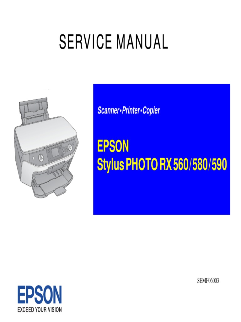 Epson - Stylus Photo RX560 RX580 RX590 SM PDF | PDF | Usb | Image Scanner