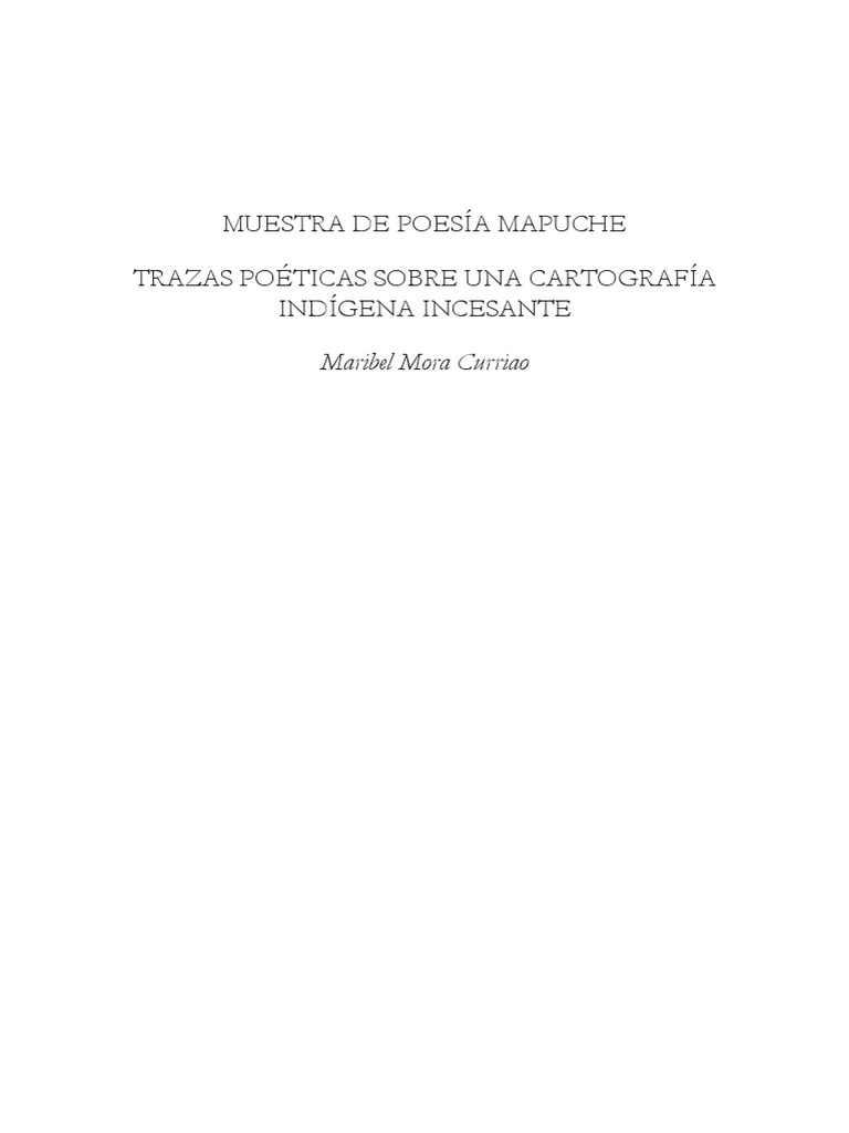 Muestra de Poesía Mapuche Trazas Poéticas Sobre Una Cartografía ...