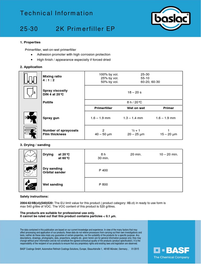 Technical Information 25-30 2K Primerfiller EP: 1. Properties ...