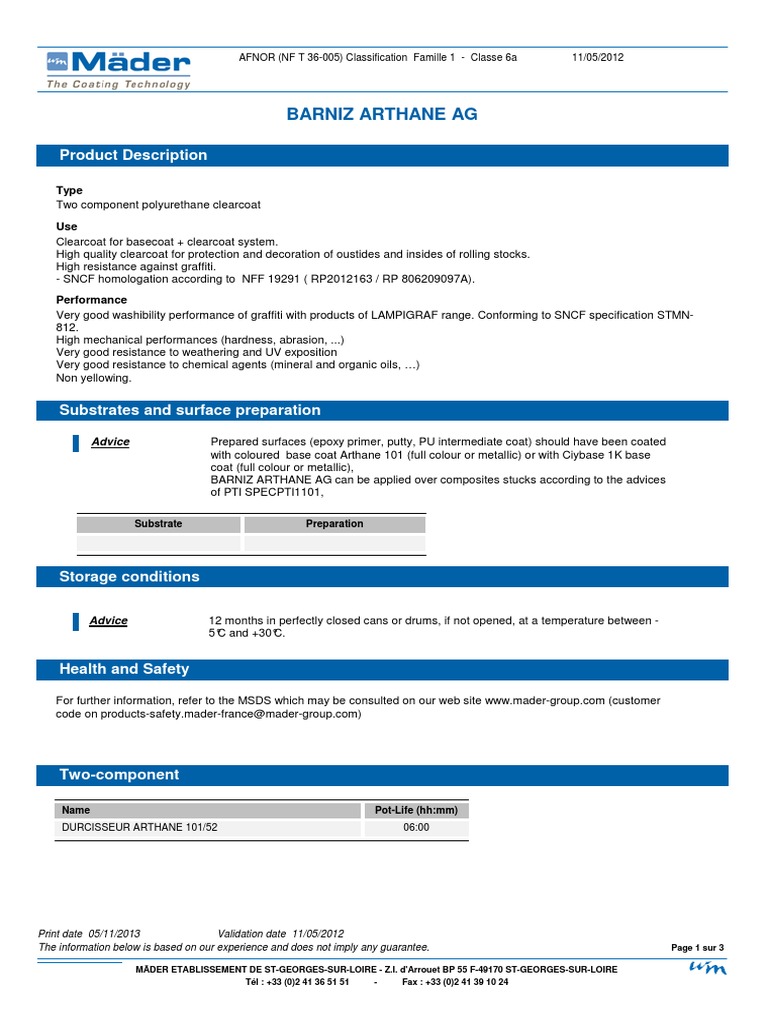TDS (En) Barniz Arthane Ag | PDF | Materials | Industrial Processes