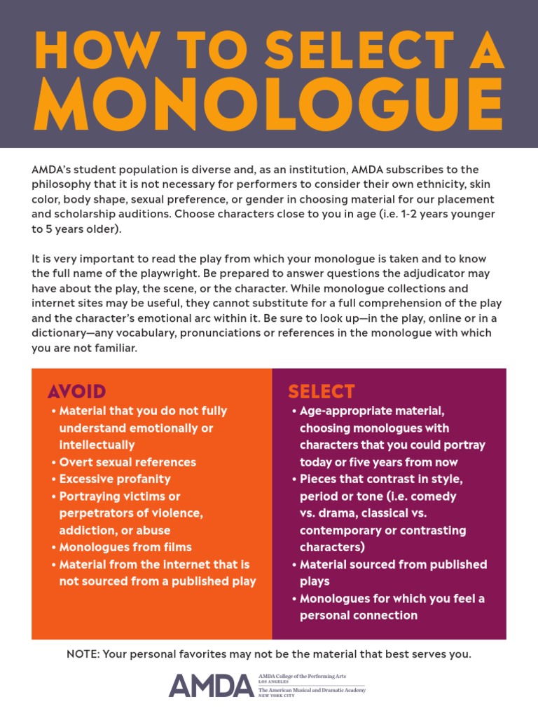 Selecting the Right Monologue | PDF | Twelfth Night | Plays