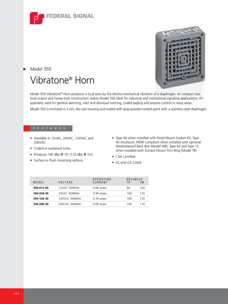 Vibratone Horn: Model 350 | PDF | Amplifier | Manufactured Goods