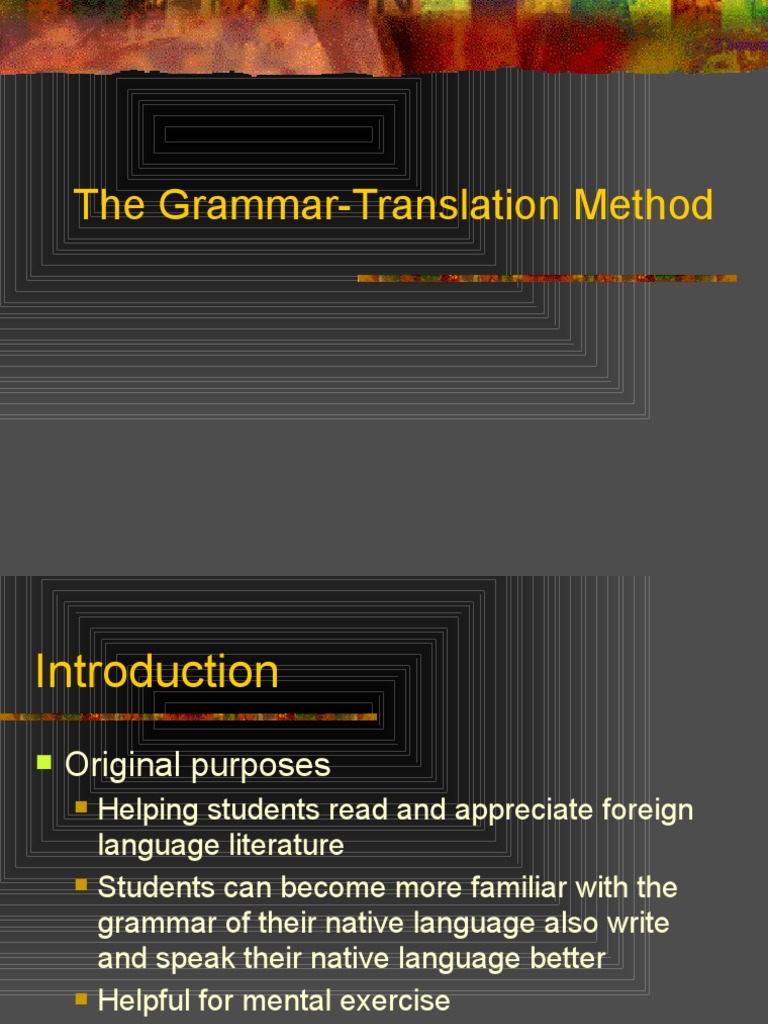 Grammar Translation Method | PDF | Second Language | Question