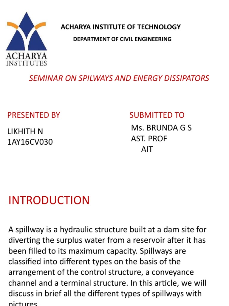 Likhith N (1ay16cv030) | PDF | Spillway | Dam