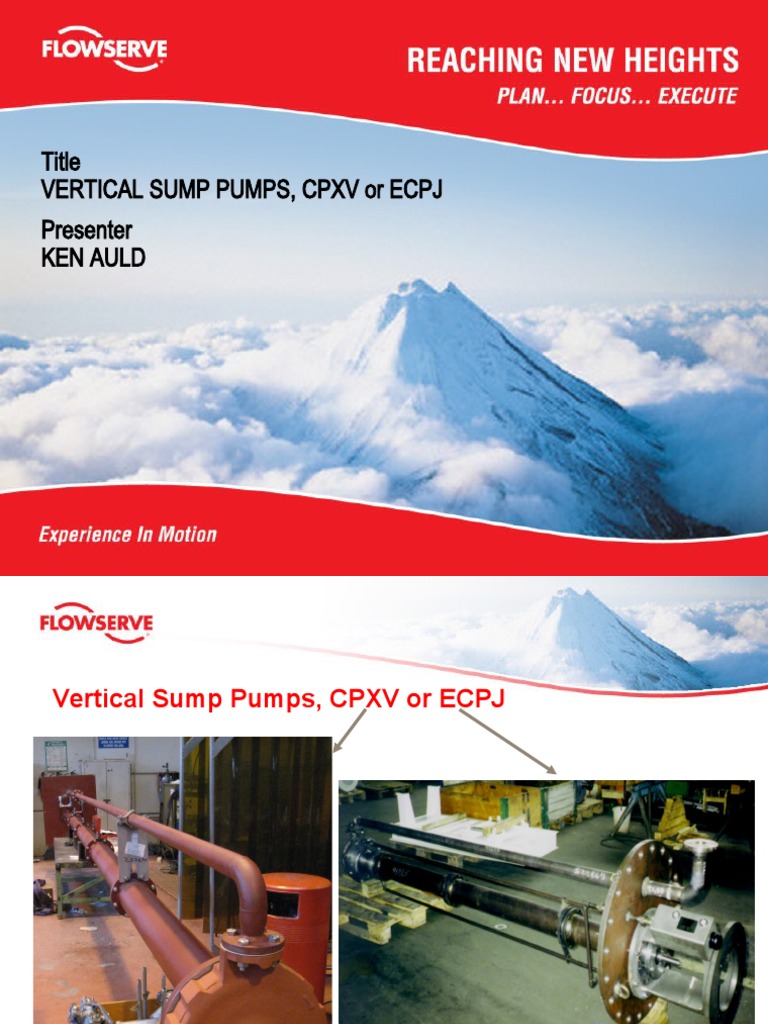 Title Vertical Sump Pumps, CPXV or Ecpj Presenter Ken Auld | PDF | Pump ...