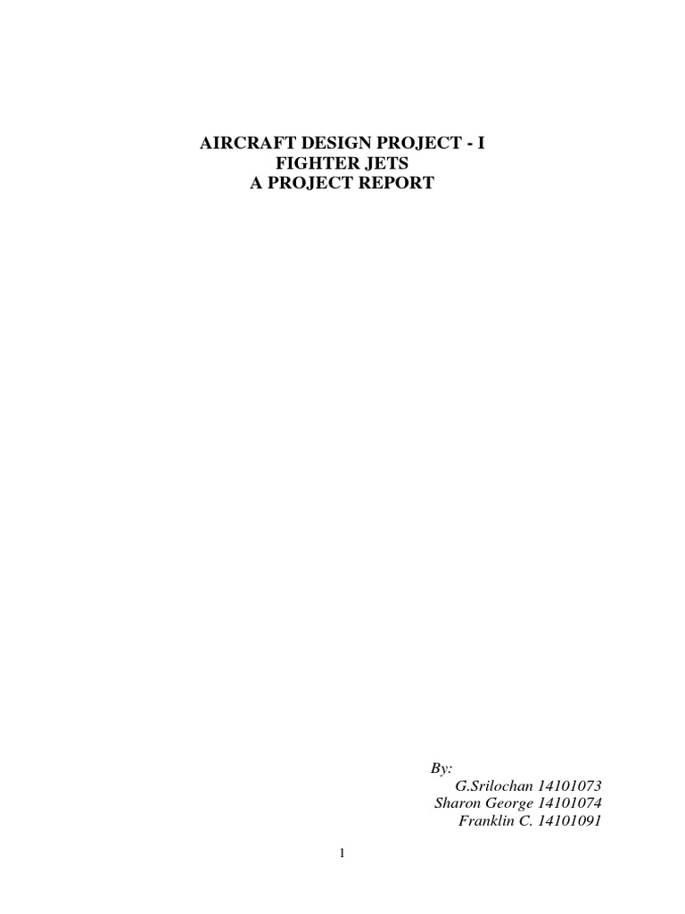 Aircraft Design Project - I Fighter Jets | PDF | Fighter Aircraft ...