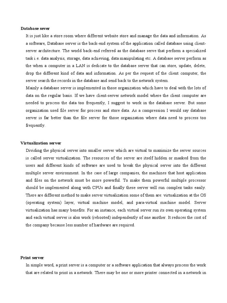 Database Sever | PDF | Virtualization | Server (Computing)