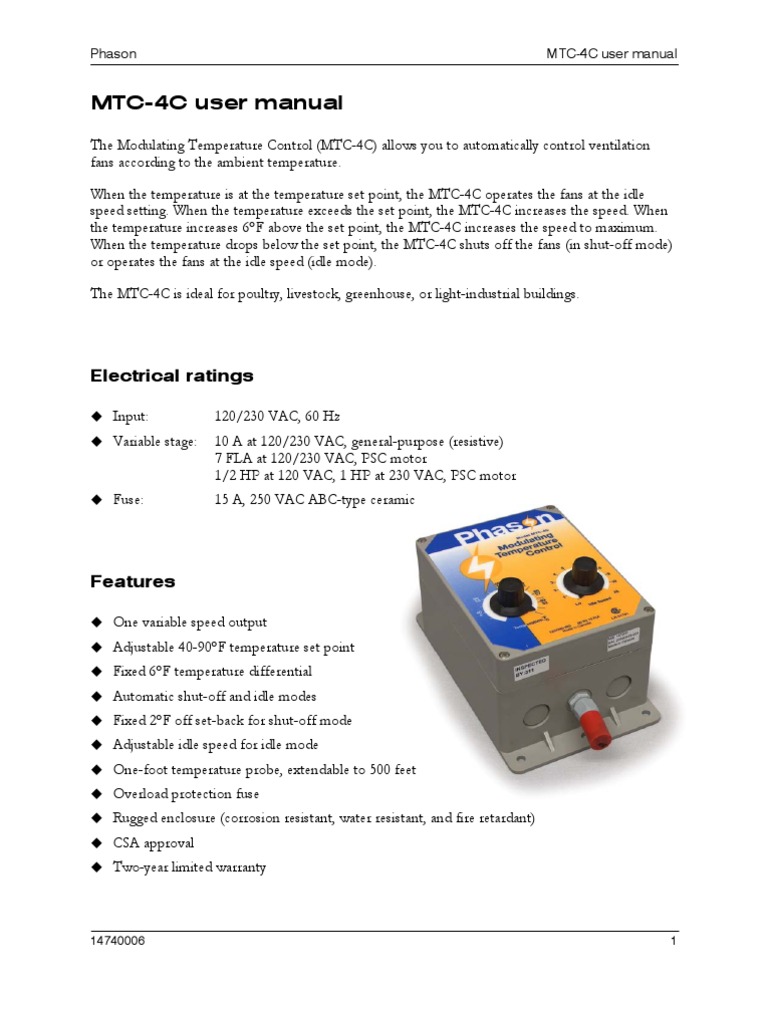 Phason MTC 4c User Manual | PDF | Electrical Wiring | Electrical Connector