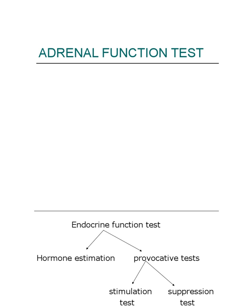 Adrenal Function Testing Guide | PDF | Adrenocorticotropic Hormone ...