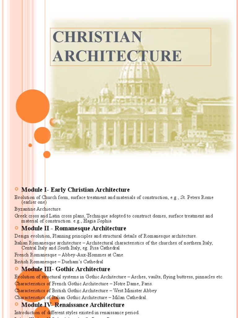 Christian Architecture - Module I | PDF | Gothic Architecture | Vault ...