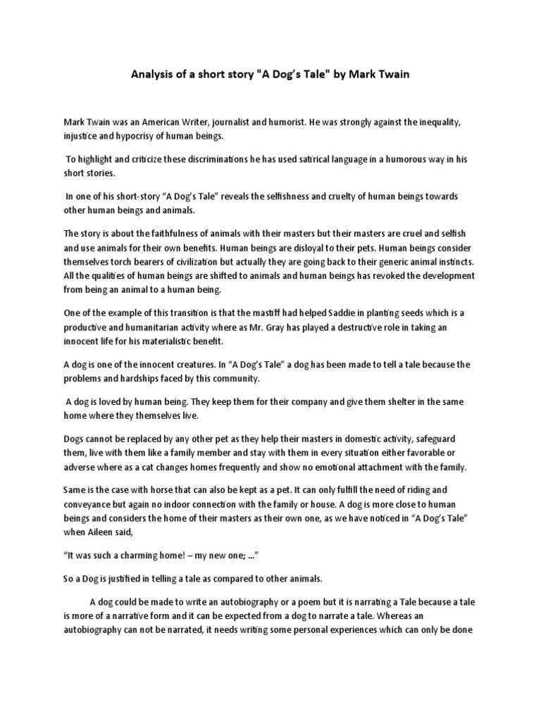 Analysis of A Dogs Tale | PDF | Dogs | Pet