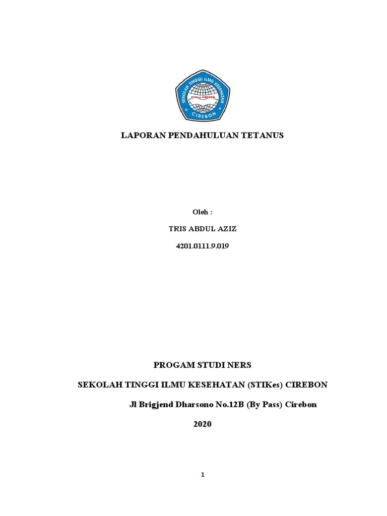 Laporan Pendahuluan Tetanus (Tris Abdul Aziz | PDF