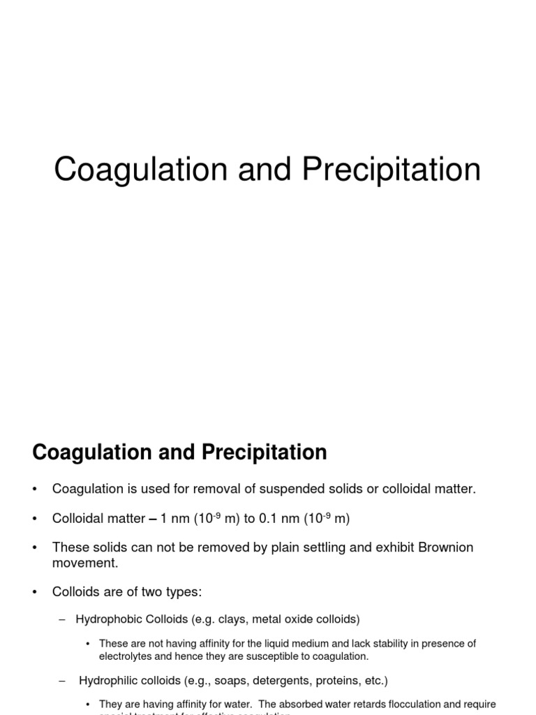 Coagulation vs. Precipitation Explained | PDF | Colloid | Hydroxide