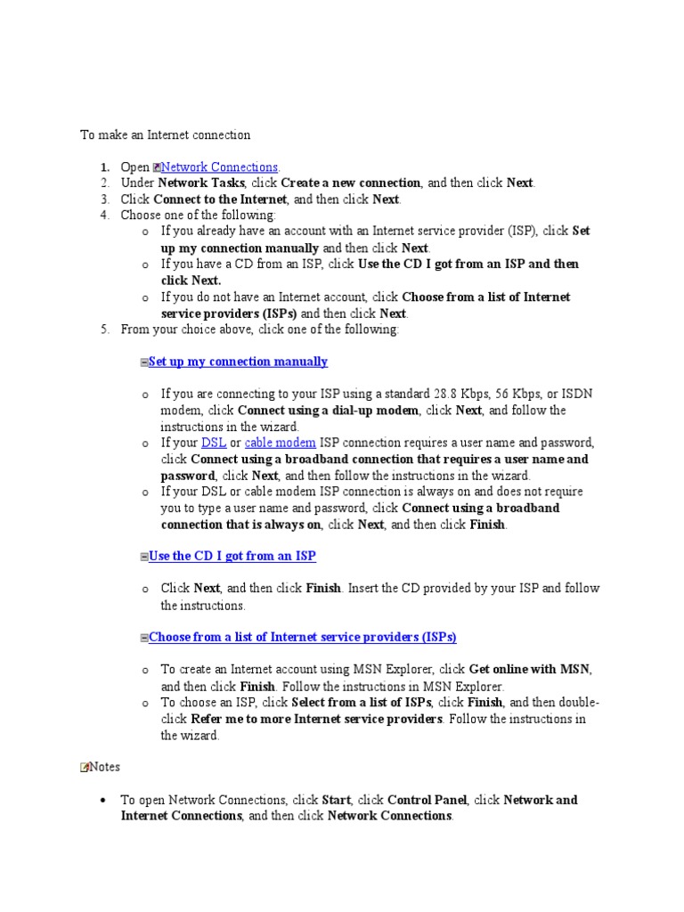 04 To Make An Internet Connection | PDF | Internet Service Provider ...